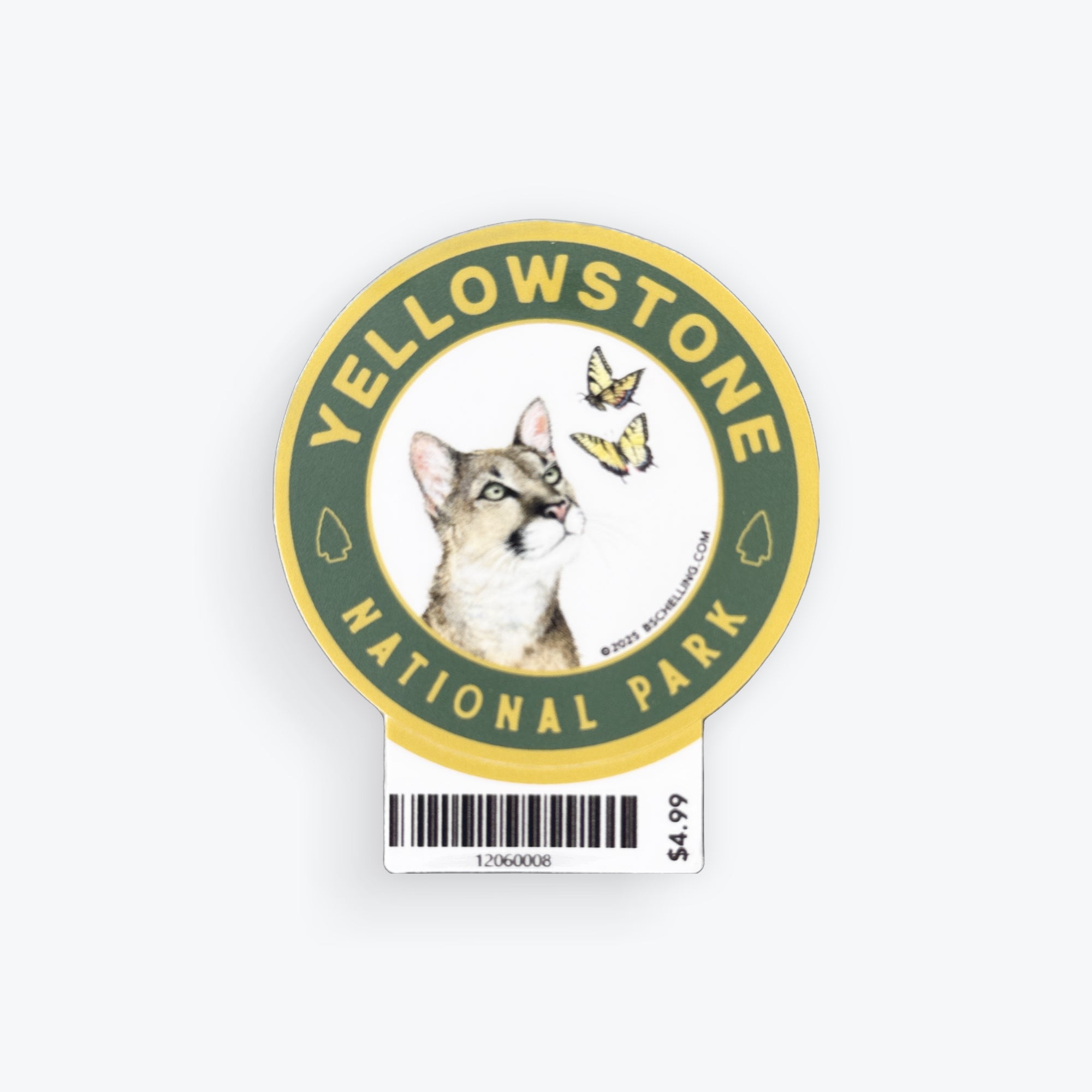 Yellowstone Cougar/Swallowtails Sticker | Yellowstone Forever