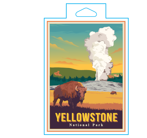 Old Faithful Vintage Art Sticker | Yellowstone Forever
