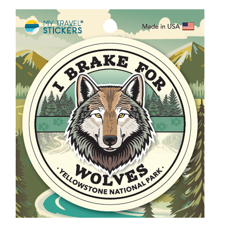 I Brake For Wolves Sticker | Yellowstone Forever
