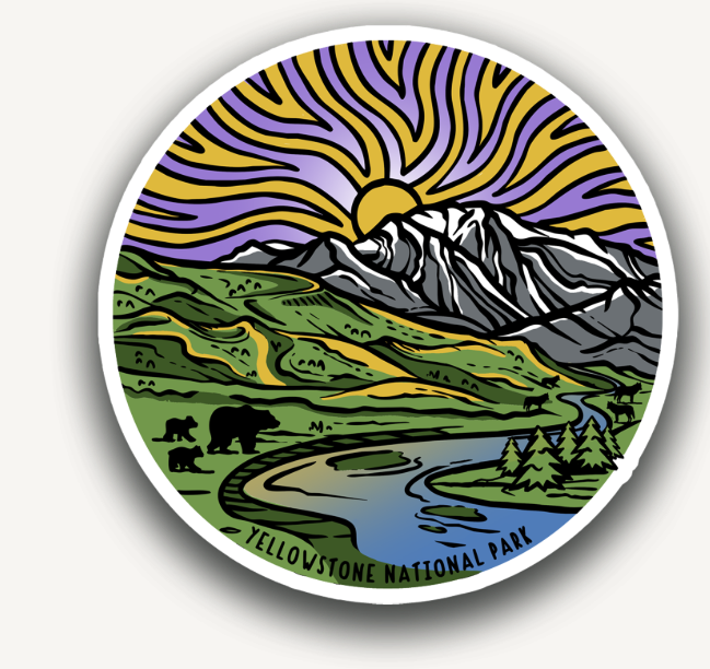 Wispy Sky Hayden Valley Sticker | Yellowstone Forever