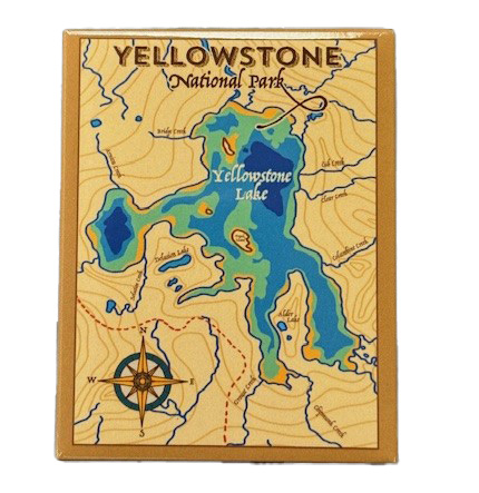 Yellowstone Map Art Magnet | Yellowstone Forever
