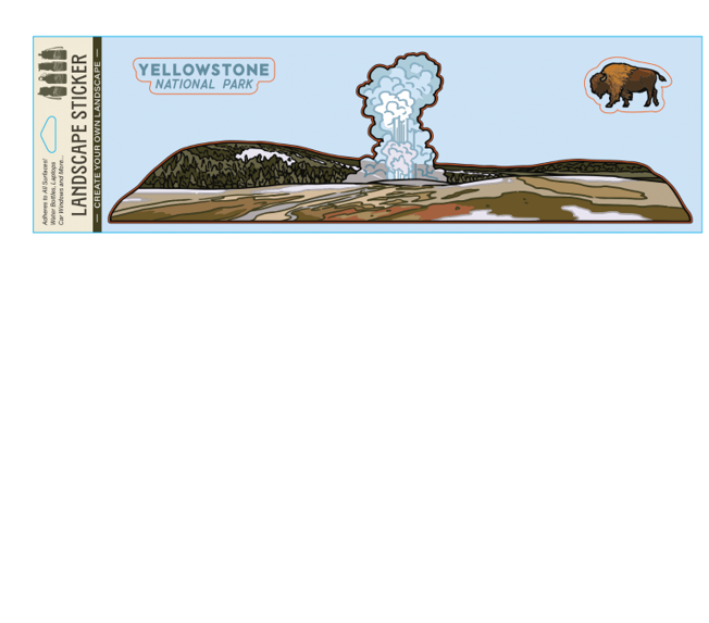 Old Faithful Landscape Sticker | Yellowstone Forever