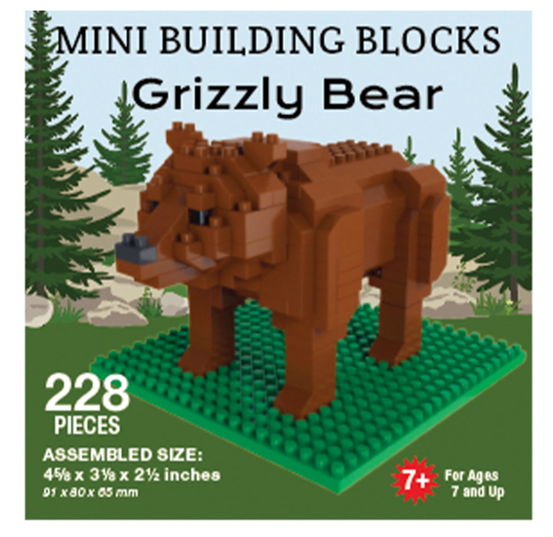 Toy- Grizzly Bear Mini Building Blocks | Yellowstone Forever