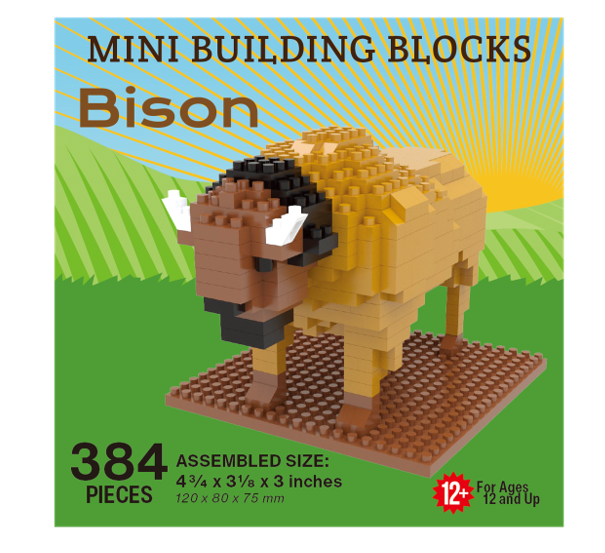 Toy- Bison Mini Building Blocks | Yellowstone Forever