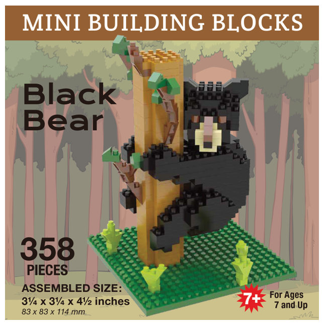 Toy- Black Bear in Tree Mini Building Blocks | Yellowstone Forever