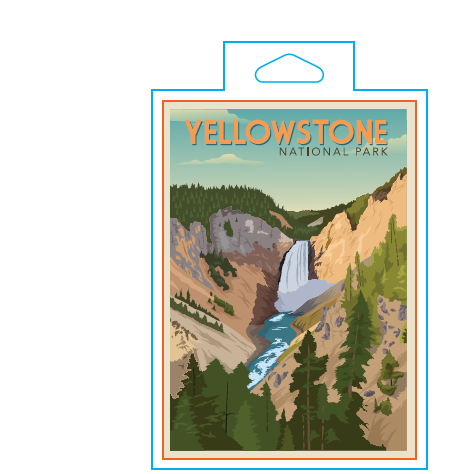 Sticker- Yellowstone Falls Vintage Art | Yellowstone Forever