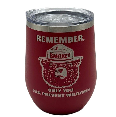 Water Bottle- Smokey Bear Red Insulated Cup 12oz | Yellowstone Forever