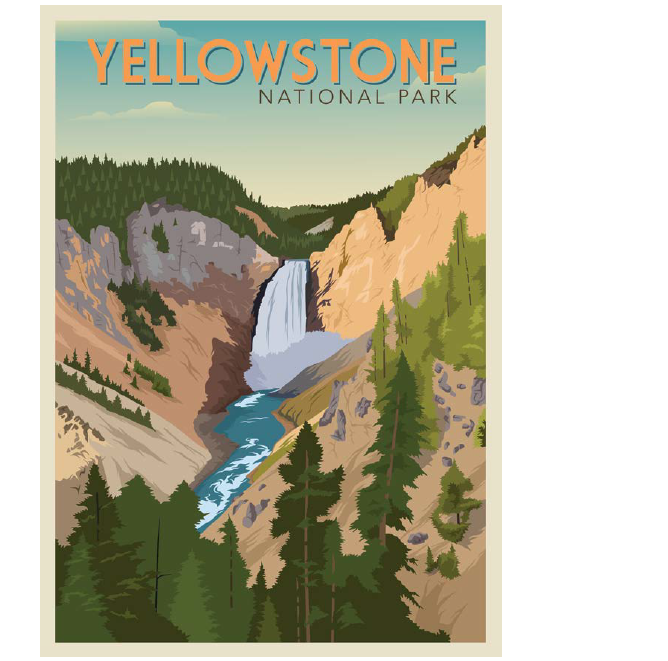 Magnet-Yellowstone Falls Vintage Badge | Yellowstone Forever